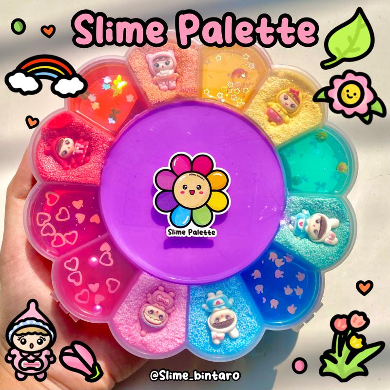 SLIME PALETTE BUNGA BY SLIME BINTARO || SLIME WARNA WARNI ISI BANYAK ...
