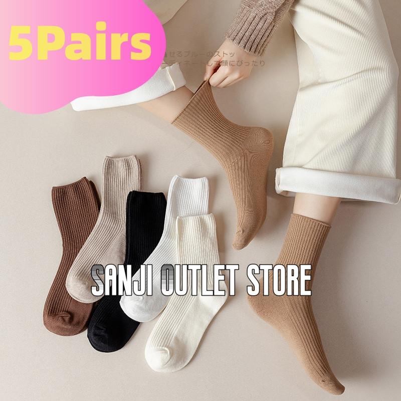 5/10Pairs Of Set Brown pile stockings women's mid-rise socks - TikTok ...