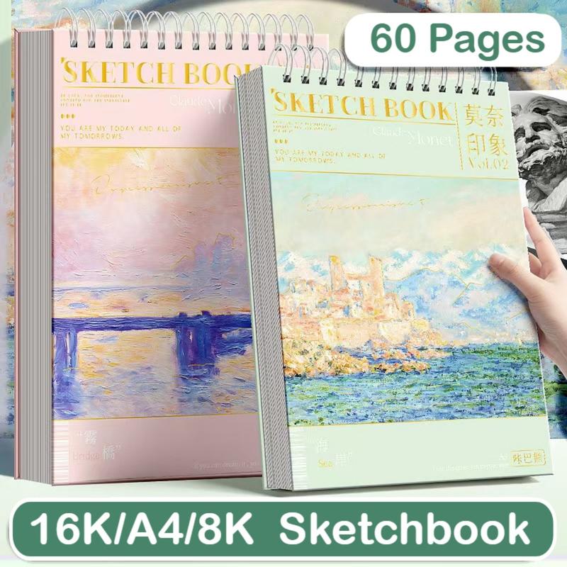 16K/A4/8K Sketchbook Thick Paper Coil Sketch Book 60 Pages Sketch ...