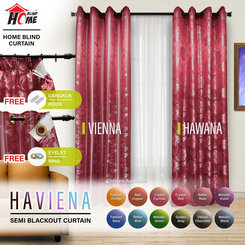 HOME BLIND Langsir HAVIENA Langsir Raya 2025 Semi Blackout Bercorak ...