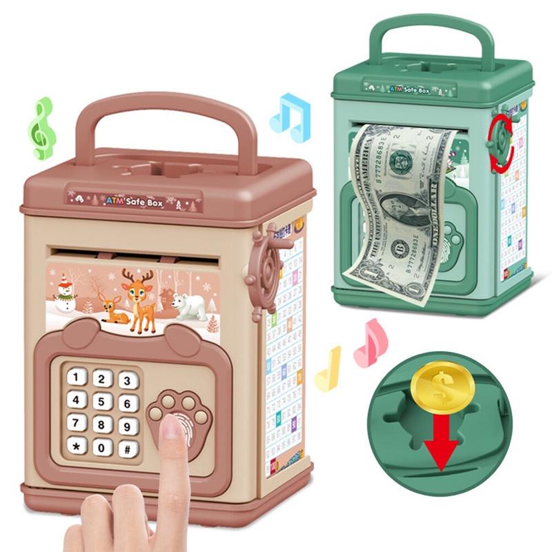 Kids Atm Savings Machine Coin Bank Box Intelligent Bank Toy Educational ...
