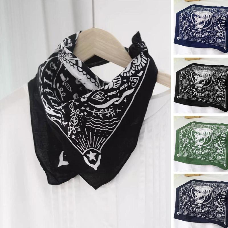 Bandana Pattern Vintage Hiphop Style Headscarf Pure Towel Cotton ...