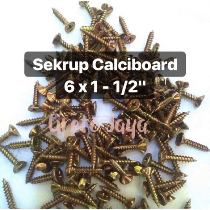 Jual ( 6x1-1/2 100bj ) Sekrup Kalsibot Calsibot GRC Skrup 6 x 1 1/2 inc ...