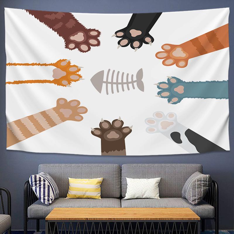 Cartoon cute cat claws, internet celebrity live broadcast background ...