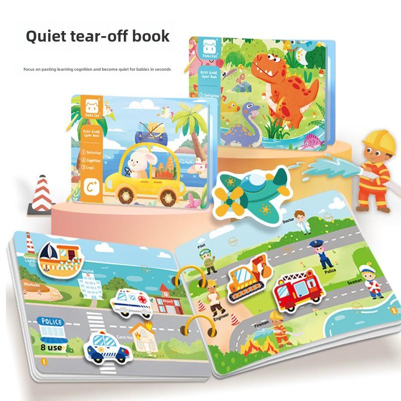 Baby tear book Baby quiet hand tear paste book early education - TikTok ...