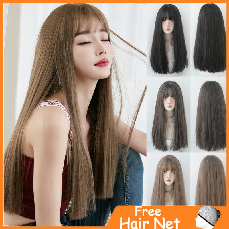 "Seven Queen" 58cm wig female straight hair black long straight ...