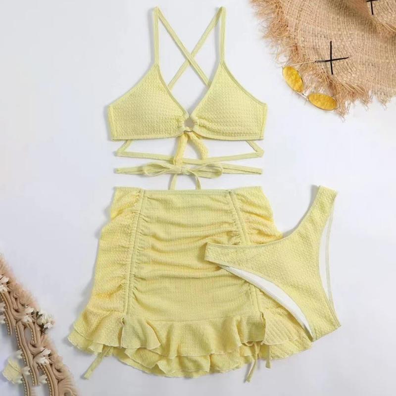Zf_ Swimsuit Lightweight Swimsuit Sexy Split Bikini Set with Ruffle ...