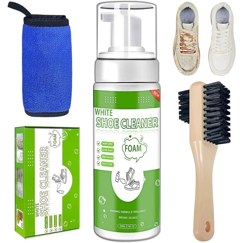 White Shoe Cleaner 3 in 1 Sneaker Cleaner Kit, 200ml Shoe Cleaning ...