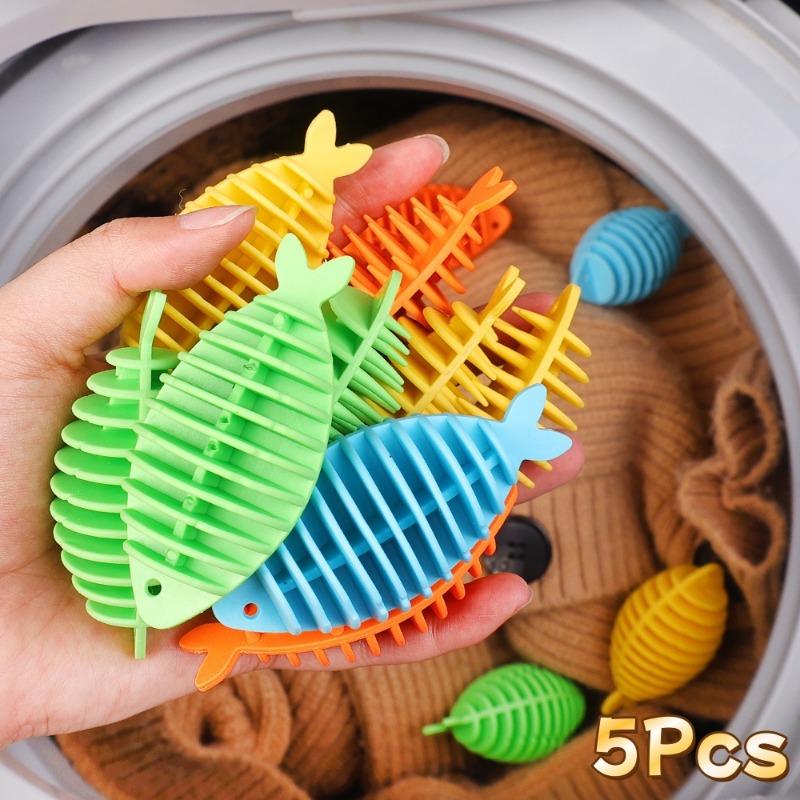 5Pcs Modern Minimalist Magic Small Fish Shaped Laundry Ball Reusable ...