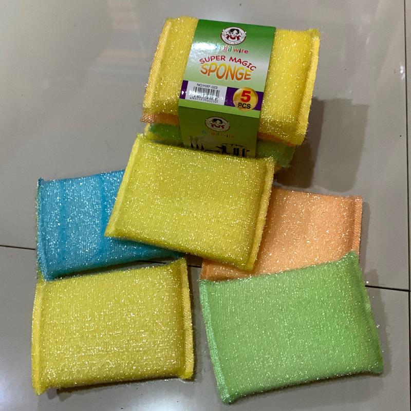 Sponge cuci piring murah 1pcs/sponge cuci piring warna warni/super ...