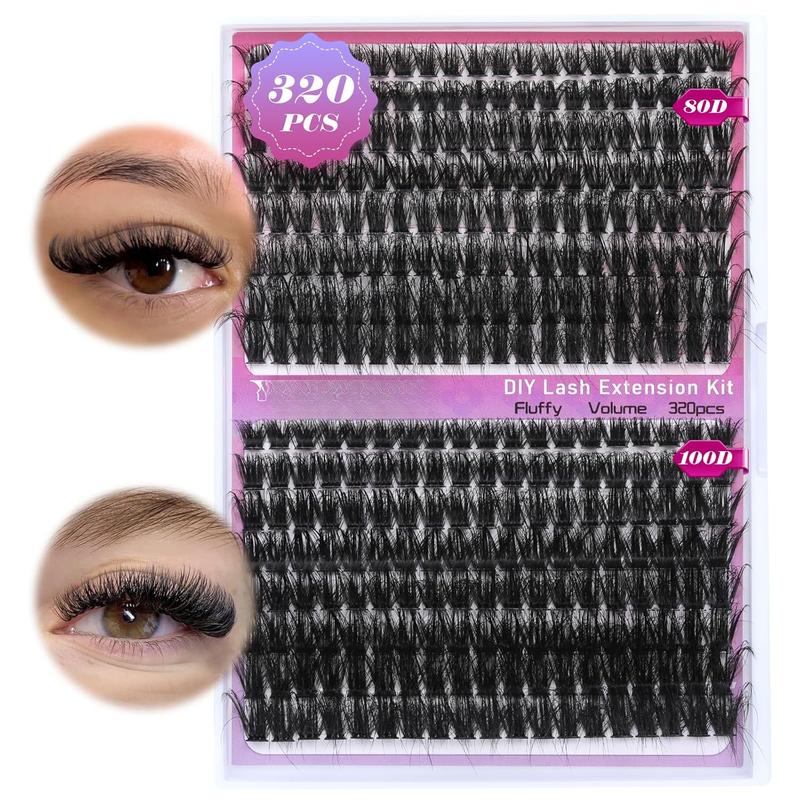 Fluffy Volume Lash Clusters 320 count DIY Lash Extension 10-20MIX ...
