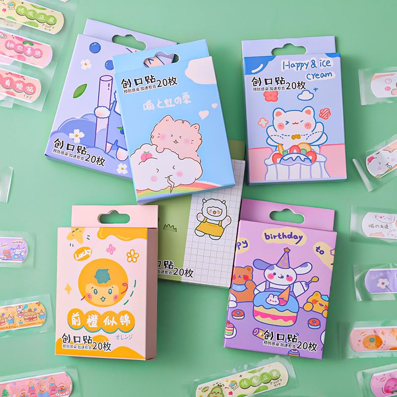 20pcs Cute Cartoon Portable Breathable Waterproof Children Plaster ...