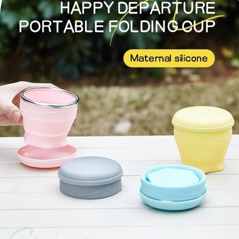 Fashion 180ml Folding Cups Silicone Lightweight Collapsible Travel ...