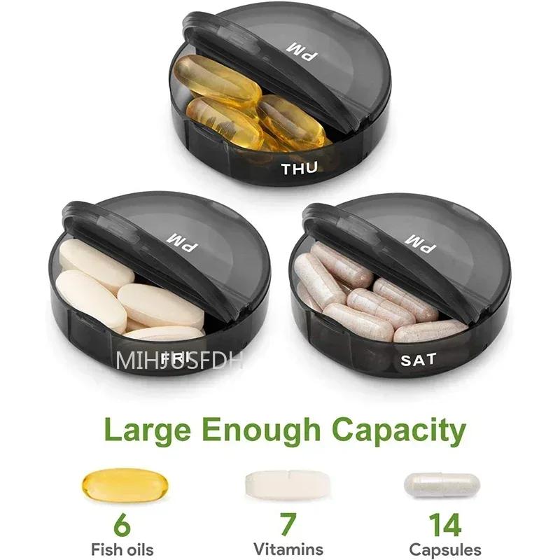 Pill Medicine Box Holder Organizer Weekly 14 Slots Pill Storage ...
