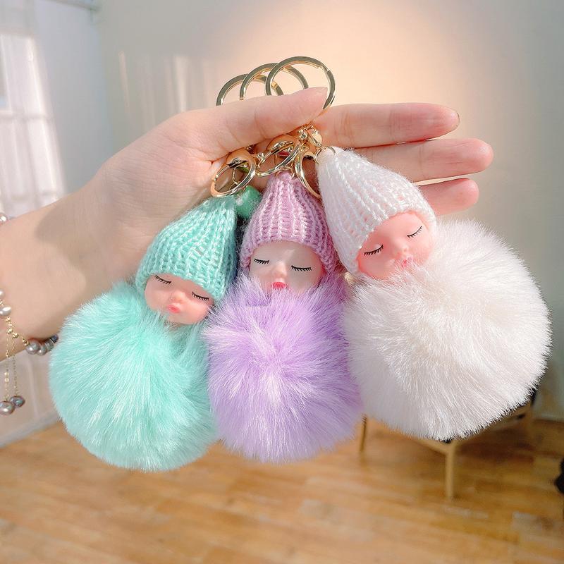 1/3pcs Sleeping Baby Keychain,Plush Doll Pendant Decoration,Car ...