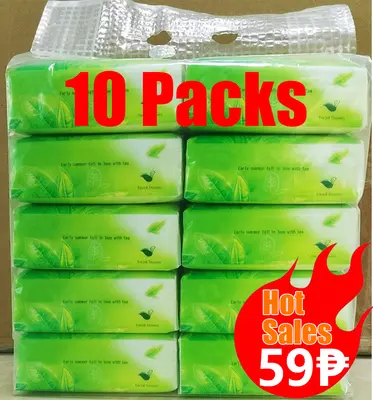 Organic green tea Facial Tissue Paper 4 ply 10 Packs Tissue Paper Towel ...