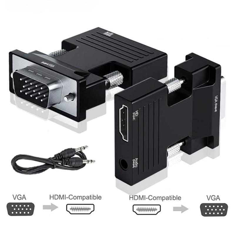 HDTV To VGA Line With Audio 1080P HD Female To VGA Male Converter ...