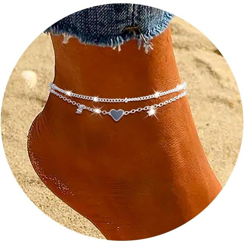 Sterling Silver Anklet Bracelets for Women Waterproof, 925 Sliver ...