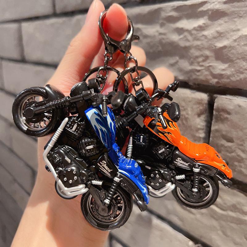 [AAA] Cartoon Hip Hop Mini Small Motorcycle Key Chain Creative ...