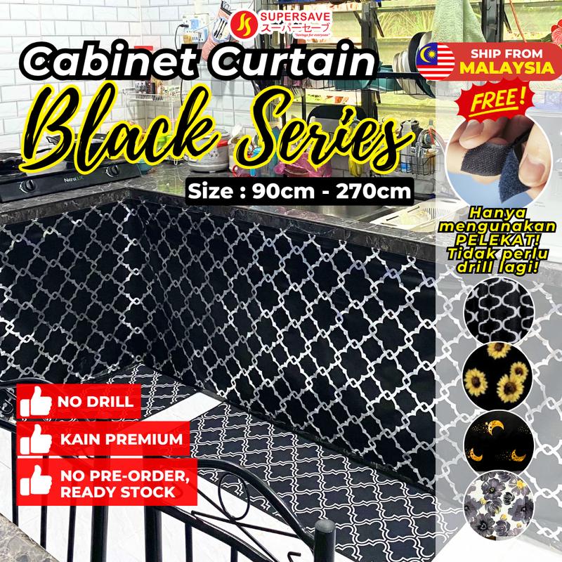 SUPERSAVE Langsir Kabinet Dapur Tone Hitam Black Series Kain - TikTok ...