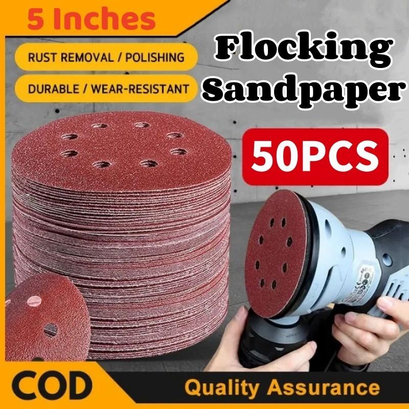 50PCS Round Flocking Sanding Paper Sanding Discs Abrasives Sandpaper ...
