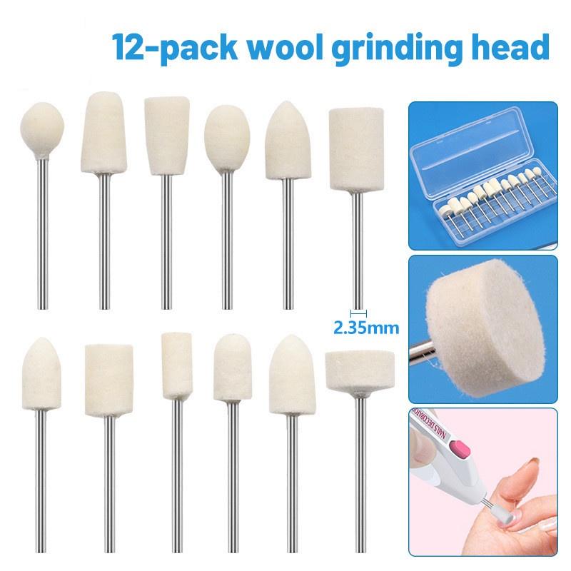 【READY STOCK】Wool manicure grinding head 12 sets wool grinding - TikTok ...