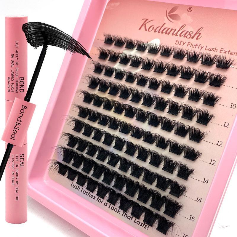 Fluffy False Eyelashes Kit, 1 Set Mixed Length Individual False ...