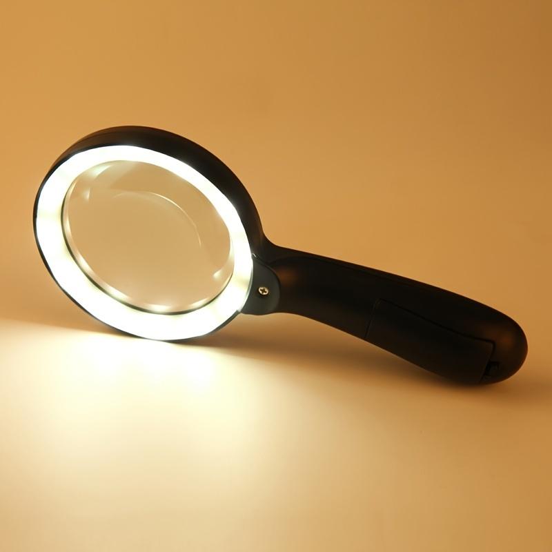Lighted Magnifying Glass, 10X Handheld Large Reading Magnifier with 12 ...