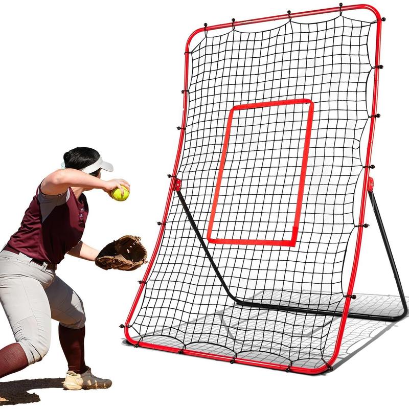 Baseball Rebounder Net Pitchback Net,Angle Adjustable Pitch Trainer ...