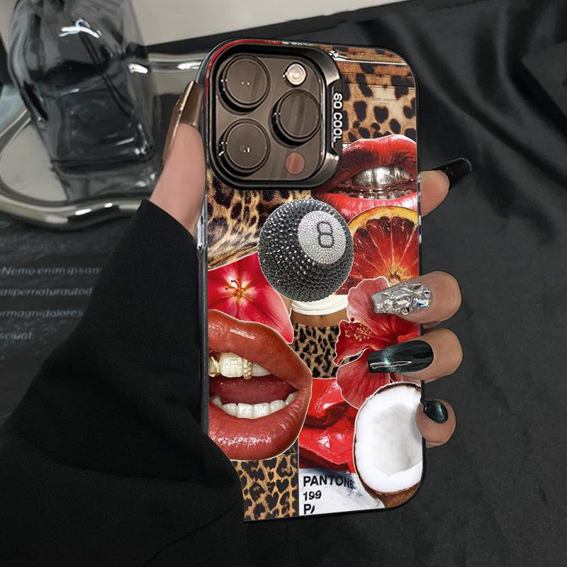 Phone case,Leopard Lips Black Ball Eight,anti drop.Compatibl - TikTok ...