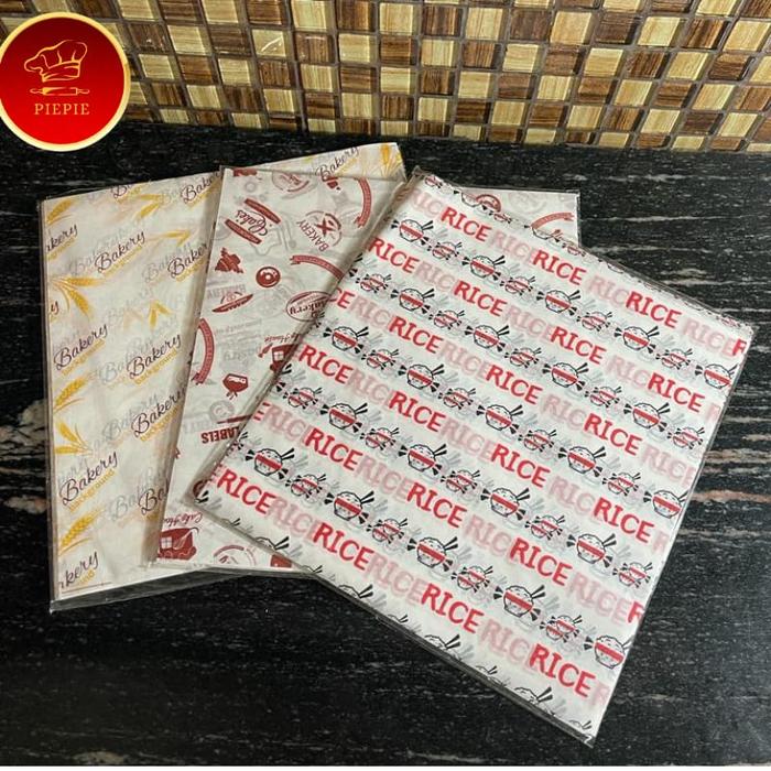 Promo Piepie Kertas Nasi Motif Laminasi Burger/ Wax Paper Motif uk ...