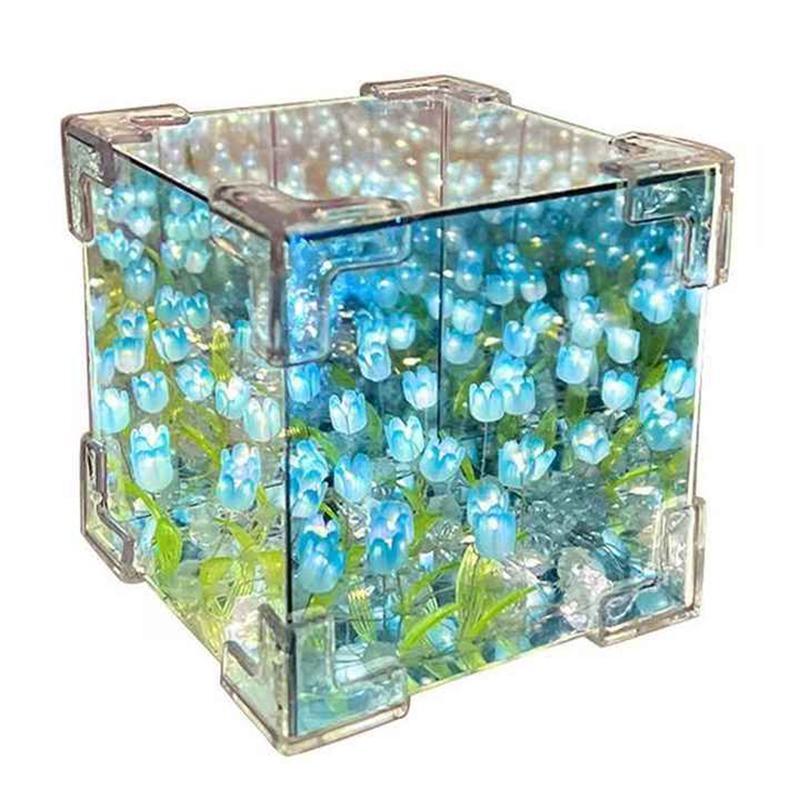 Lampu Malam Kiub Rubik Bunga Tulip Led, Sesuai untuk Pakej Bahan ...