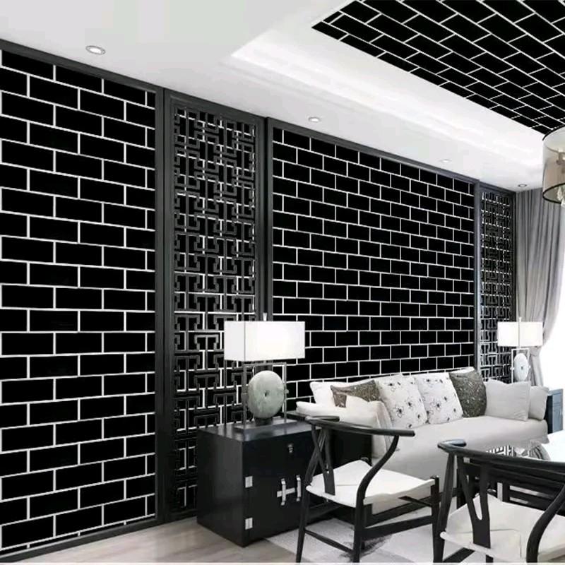 Wallpaper Dinding BATU BATA HITAM Walpaper Sticker Tembok Dapur - Shop ...