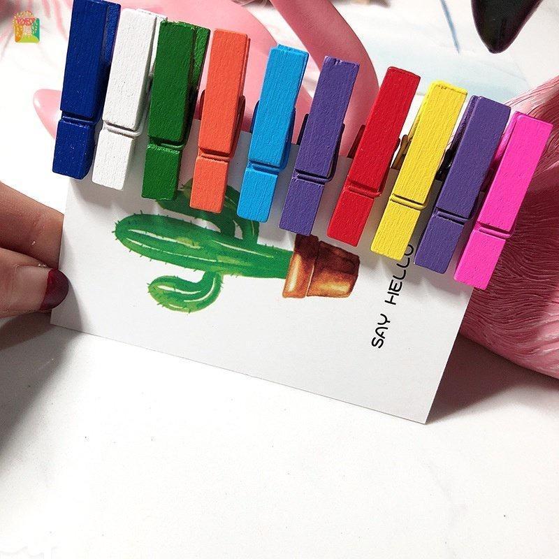 Color Miniature Photo Clips Solid Color Style Small Wood Clips - TikTok ...