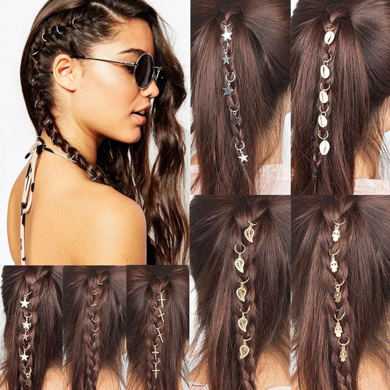5pcs/set New Fashion Short Braid Hair Clips Shell Leaves Sta - TikTok ...