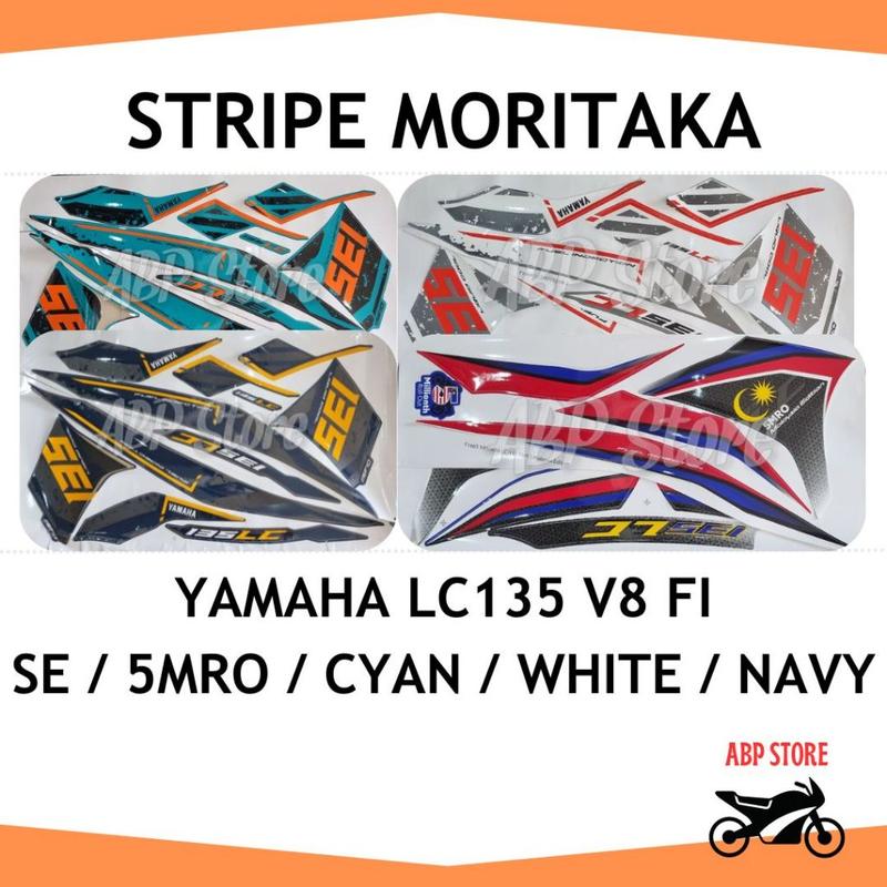 Stripe Moritaka Sticker Body Stiker Yamaha LC135 V8 FI SE Special ...