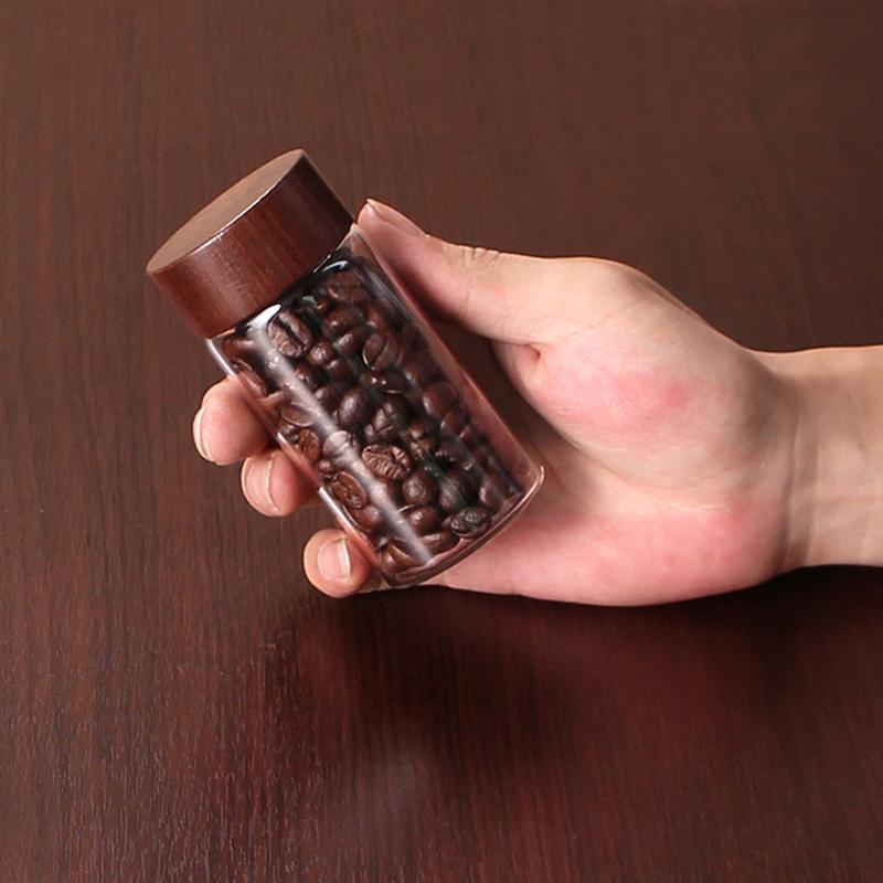 Coffee Bean Glass Tube With Wood Tool Bottled Tubes Grain Storage ...