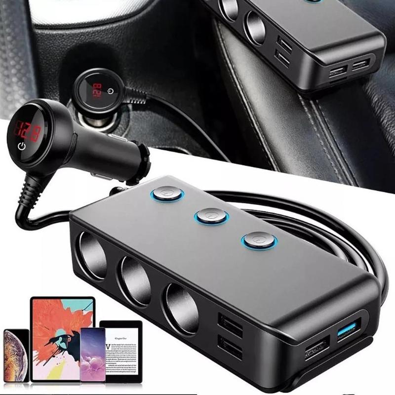 Quick Charge 3.0 Cigarette Lighter Adapter 3-Switch 4-USB Ports - TikTok Shop Malaysia
