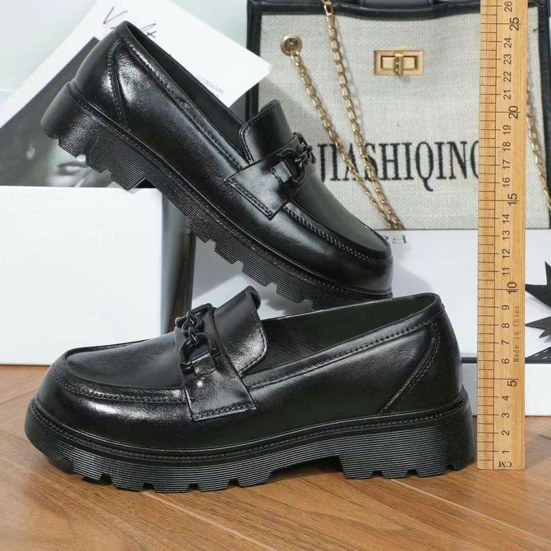 Women's black shoes 653#Korean style shoes Heeled student shoes ...