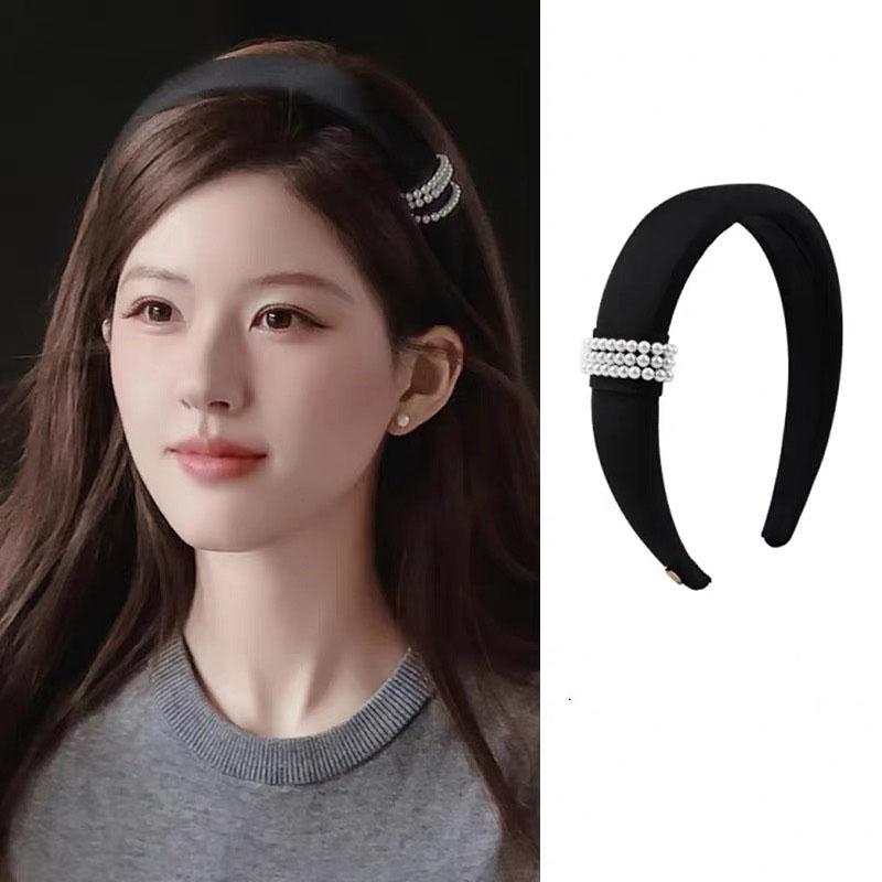 Hair band accessory Hair Headwear Solid color Beads Stylish Fashionable ...