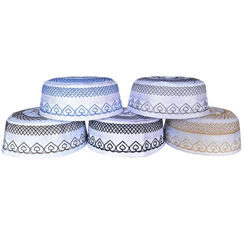 Muslim Prayer Hat Men Bonnet Islamic Jewish Cap Arabic Embroidery ...