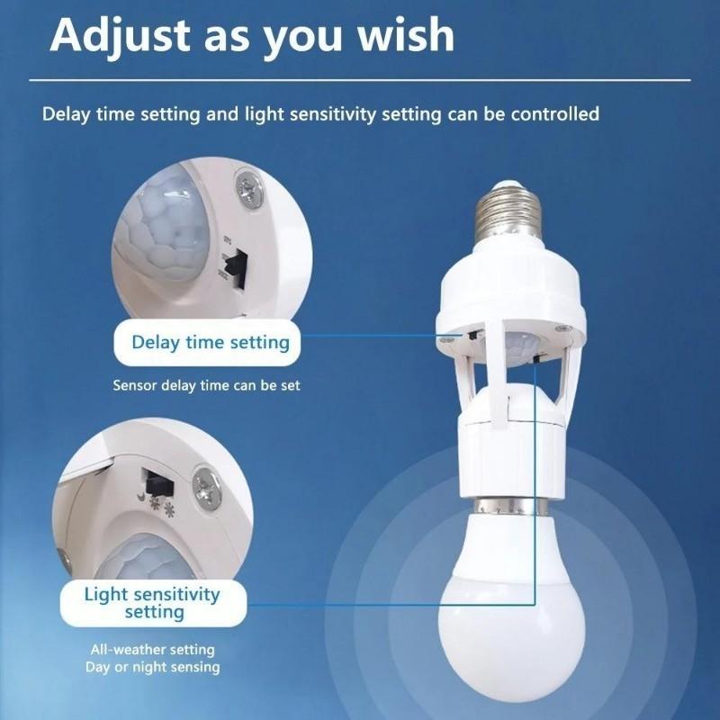 Fitting Lampu Sensor Pergerakan Otomatis Fitting Lampu Bohlam PIR ...