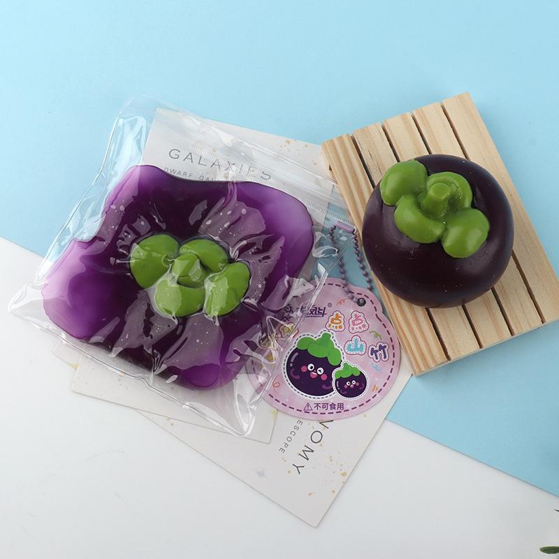 Children's Creative Stress Relief Toy Realistic Fruit Fluid Mangosteen ...