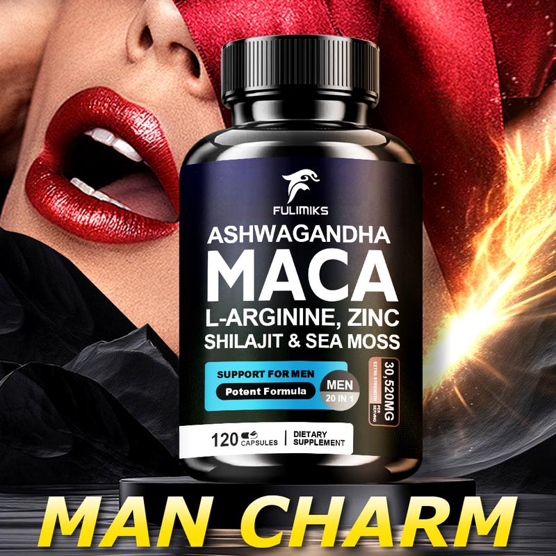 Men's Energy Capsules - Maca, L-Arginine, L-Citrulline, Ashwagandha ...