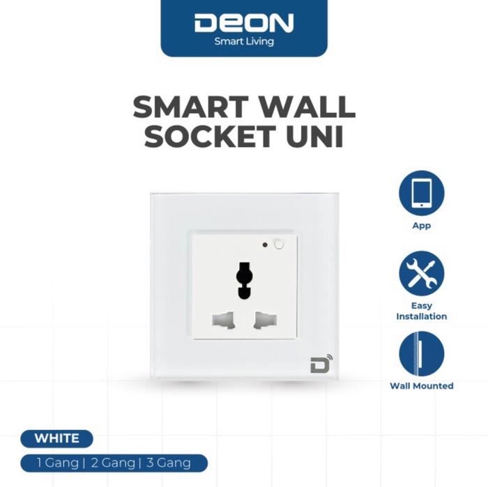 Jual DEON Smart Wall Socket UNI White | Stop Kontak Pintar | Smart Home ...