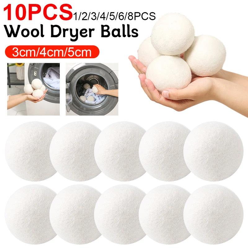 10-1PC Wool Dryer Balls Fabric Virgin Reusable Softener Laundry ...