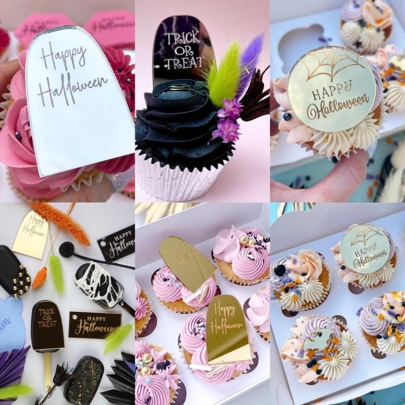 Topper Kek Cawan Halloween, Bahan Akrilik, Reka Bentuk Saran - TikTok ...