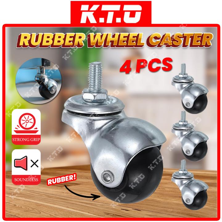 4pcs / Set 2 Inch Round Ball Wheel Rubber Castor Wheel Threa - TikTok ...