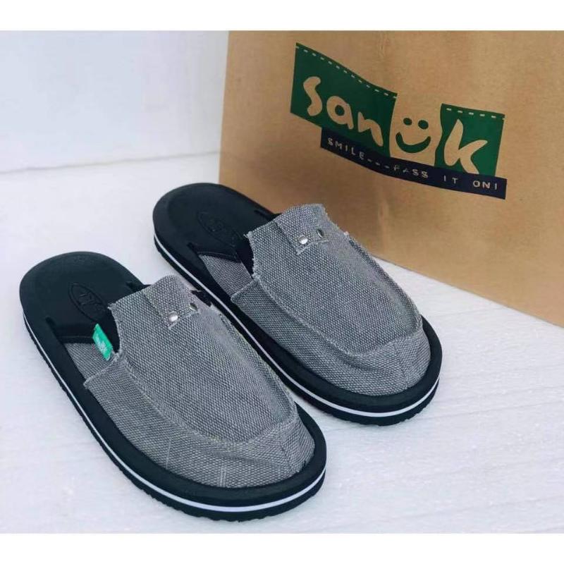 2022 Fashion Slippers Canvaus Sanuk Half Half Shoes Casual New - TikTok ...