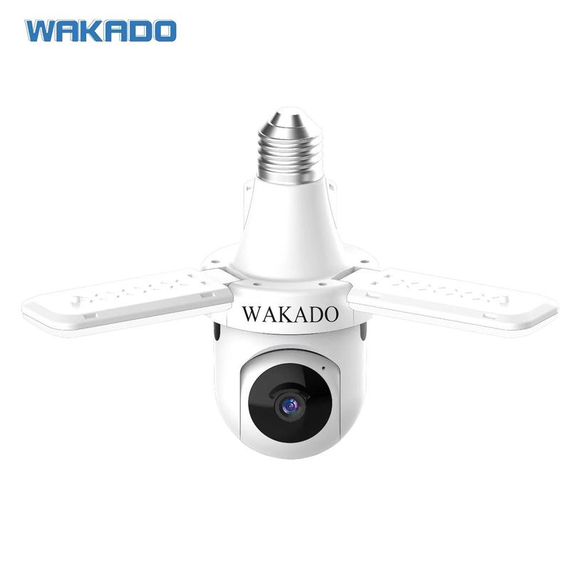 WAKADO Light bulb camera 2.4Ghz Wireless 2K HD, LED Light Sensor ...